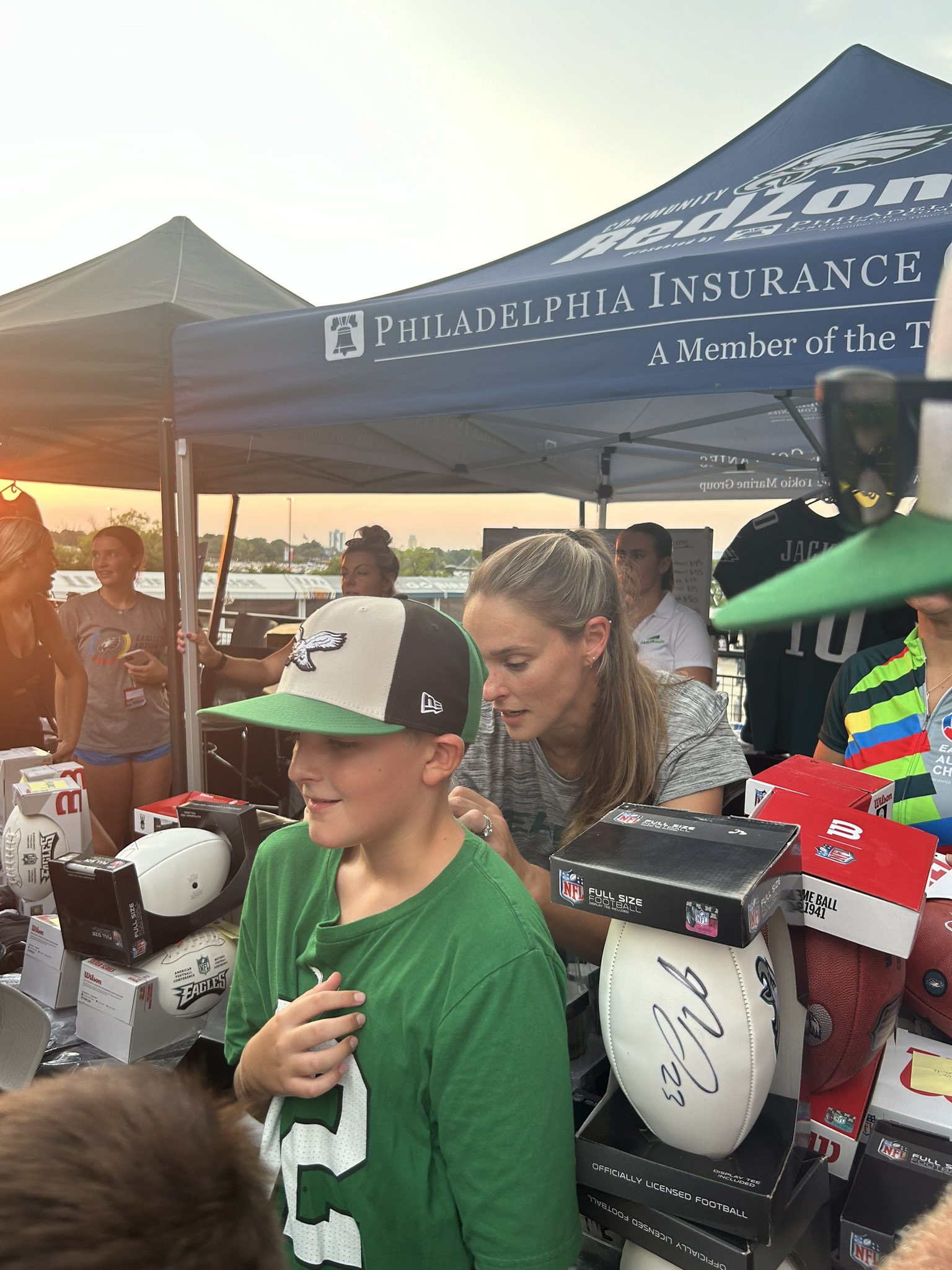 Kylie Kelce is here signing Jason Kelce jerseys and raising money for the Eagles’ foundation at ...