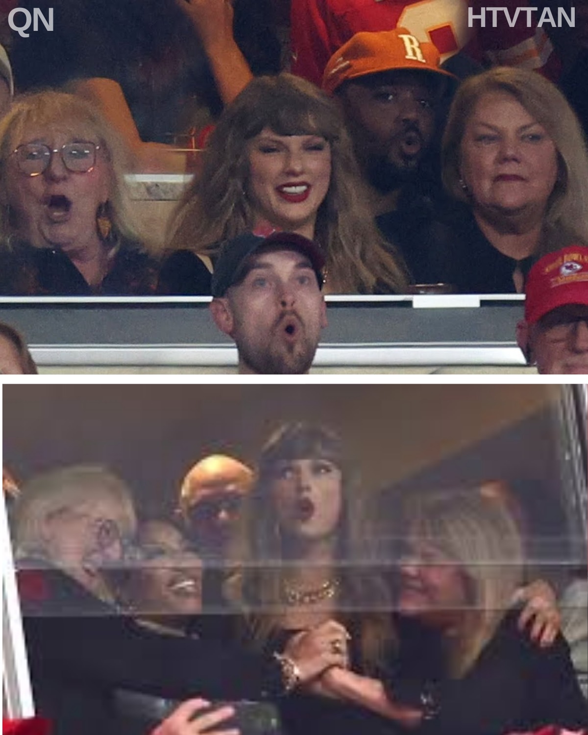 Fans exploded when they saw the moment Donna Kelce and Taylor Swift cheered along with mom ...