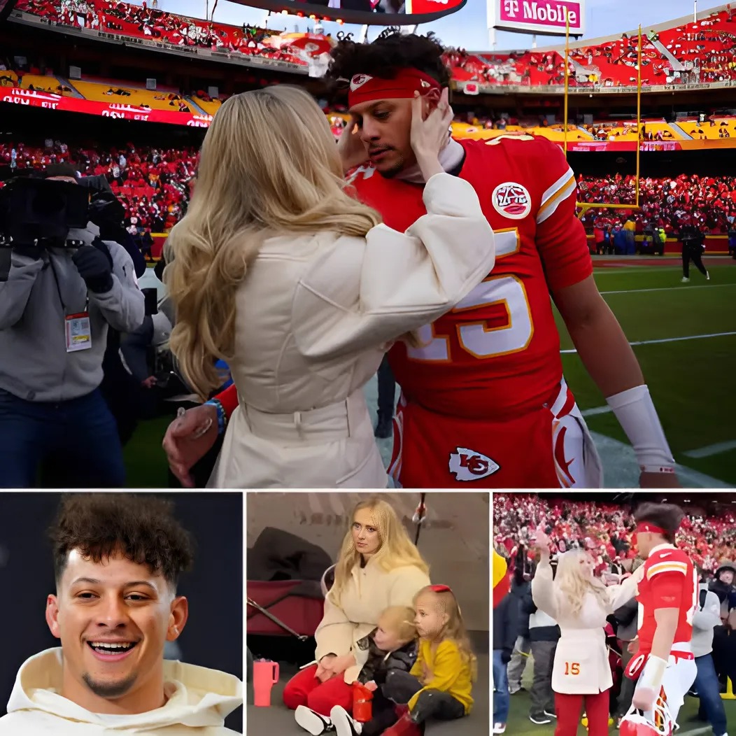 Brittany and children Bronze, 2, and Sterling, 3, provide front-row support for Patrick Mahomes ...