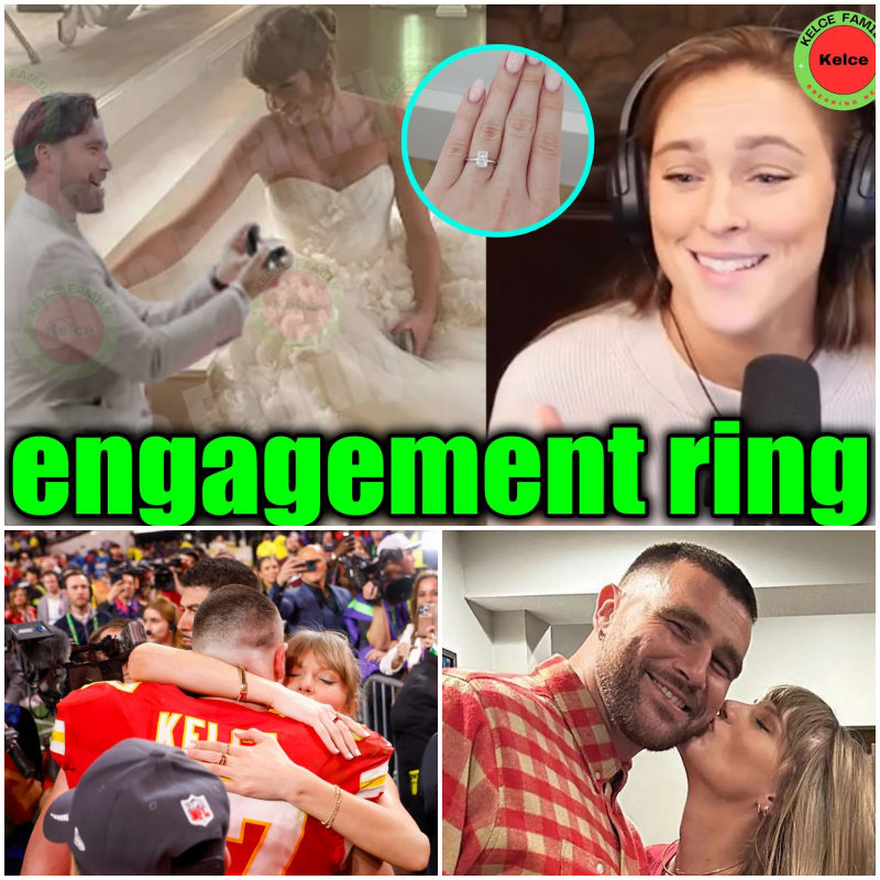Kylie kelce's shocked reaction to Taylor Swift's engagement ring after Travis kelce's sweet ...