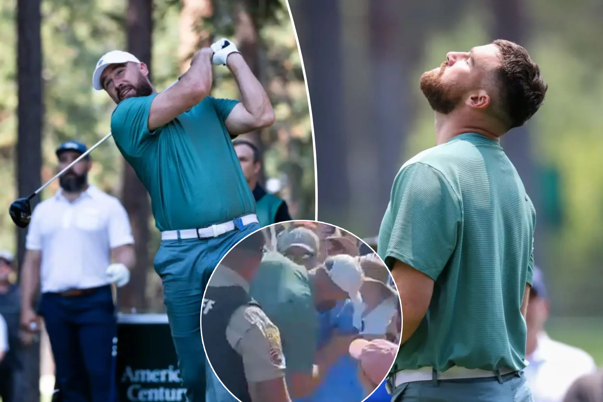 LOVED AND FRIENDLY :Travis Kelce hits man with rogue golf shot — then ...