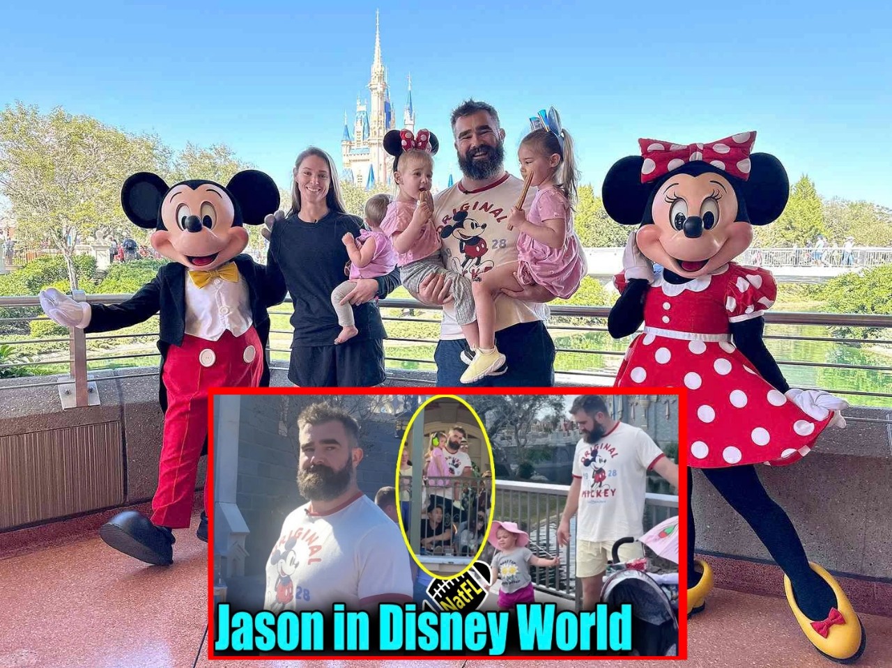 Jason Kelce wore a Mickey Mouse shirt while at Disney World