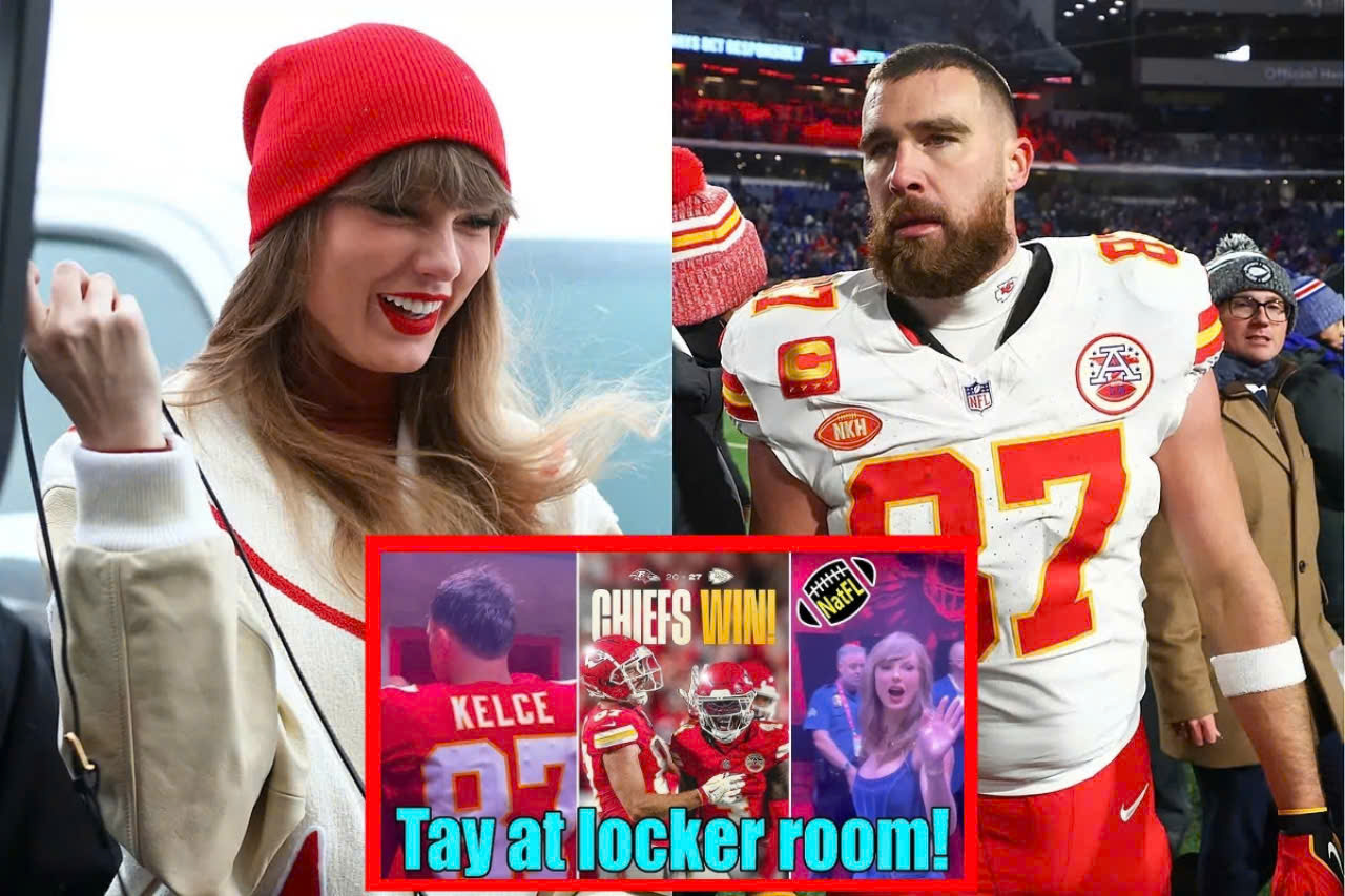 Taylor Swift enters Chiefs' Locker Room to Celebrate win with Travis Kelce