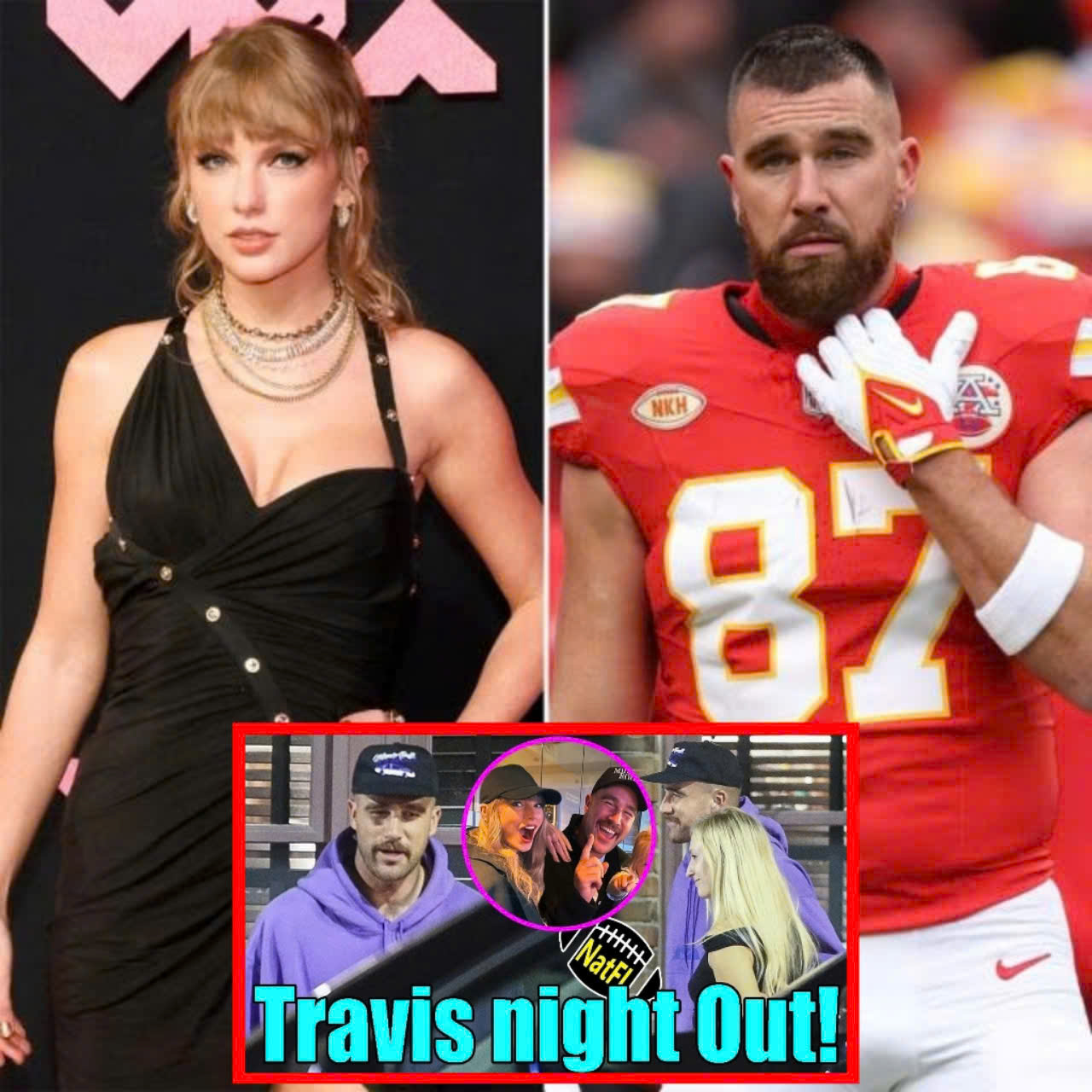 Travis Kelce poses with Taylor Swift fans during a night out at Golden ...