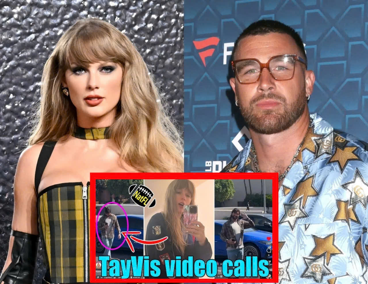 OMG! Travis Kelce video calls Taylor Swift with funny Hairstyle on set ...