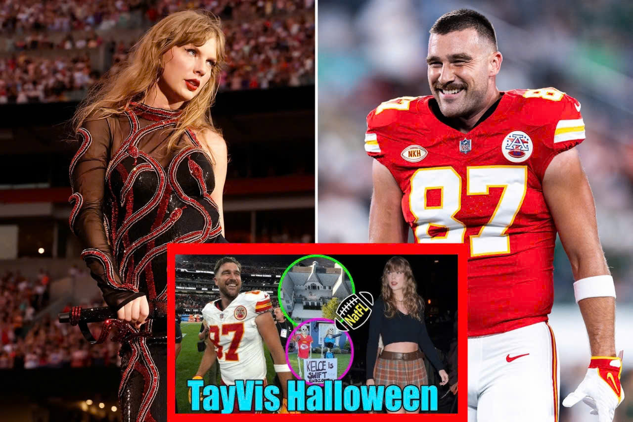 OMG! Travis Kelce is decorating his mansion for Halloween with GF ...