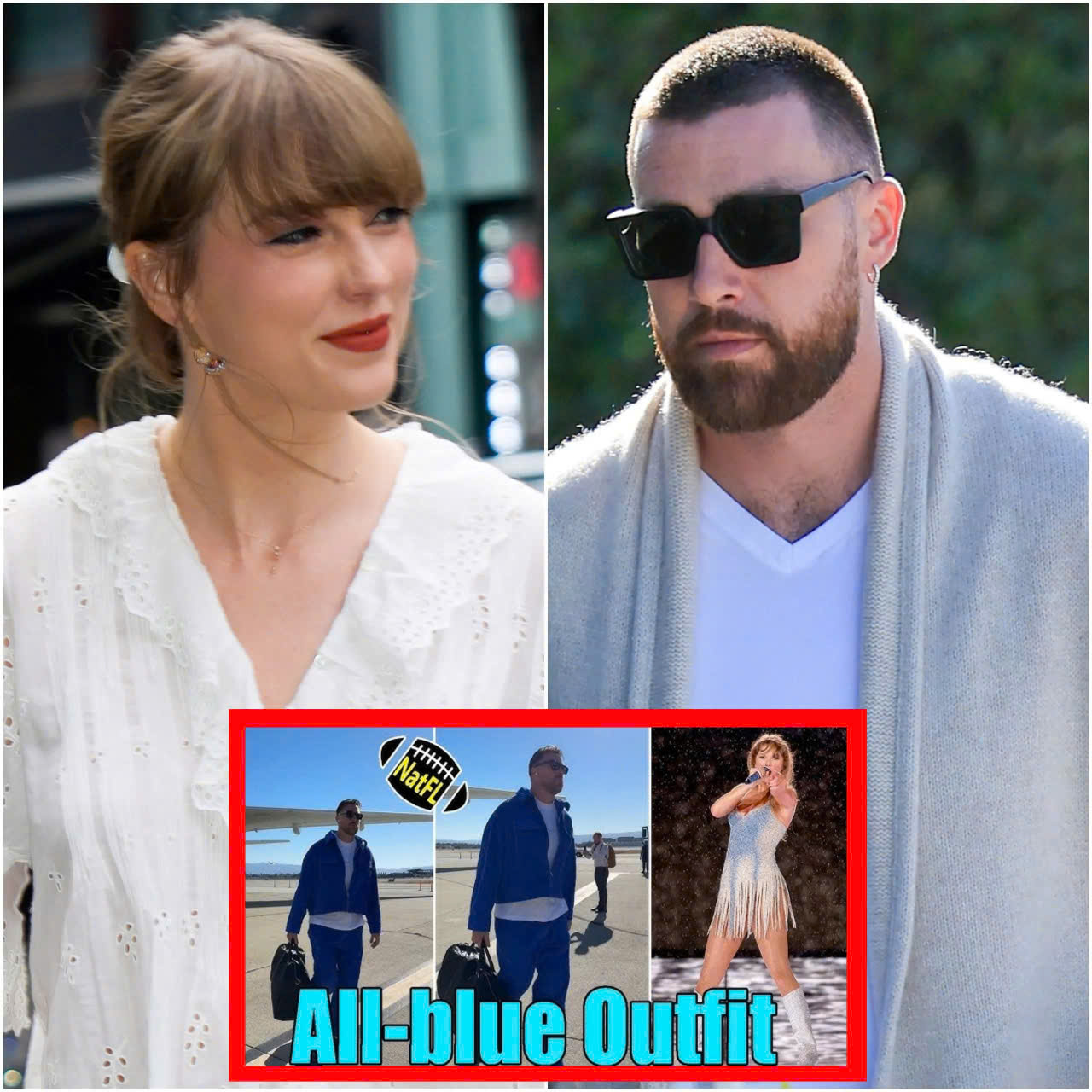 OMG! Travis Kelce lands in California in all-blue as Taylor Swift kicks ...