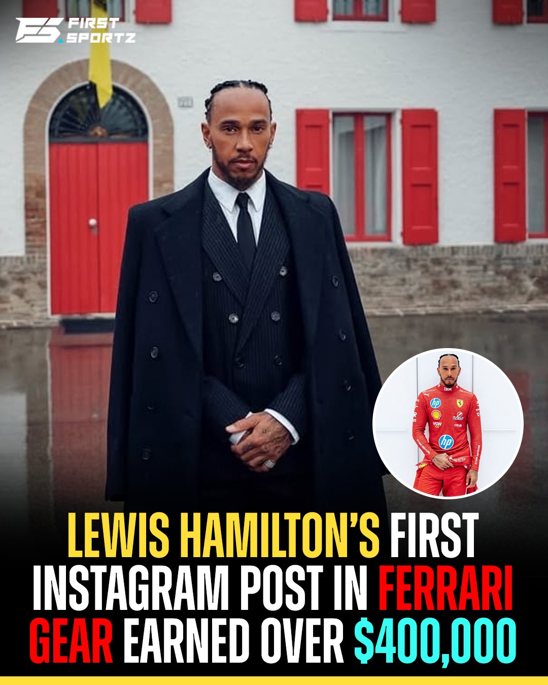 Lewis Hamilton’s first Instagram post in Ferrari gear earned over $400,000