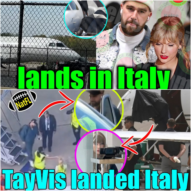 Travis Kelce and girlfriend Taylor Swift's private PLANE lands in Italy ...