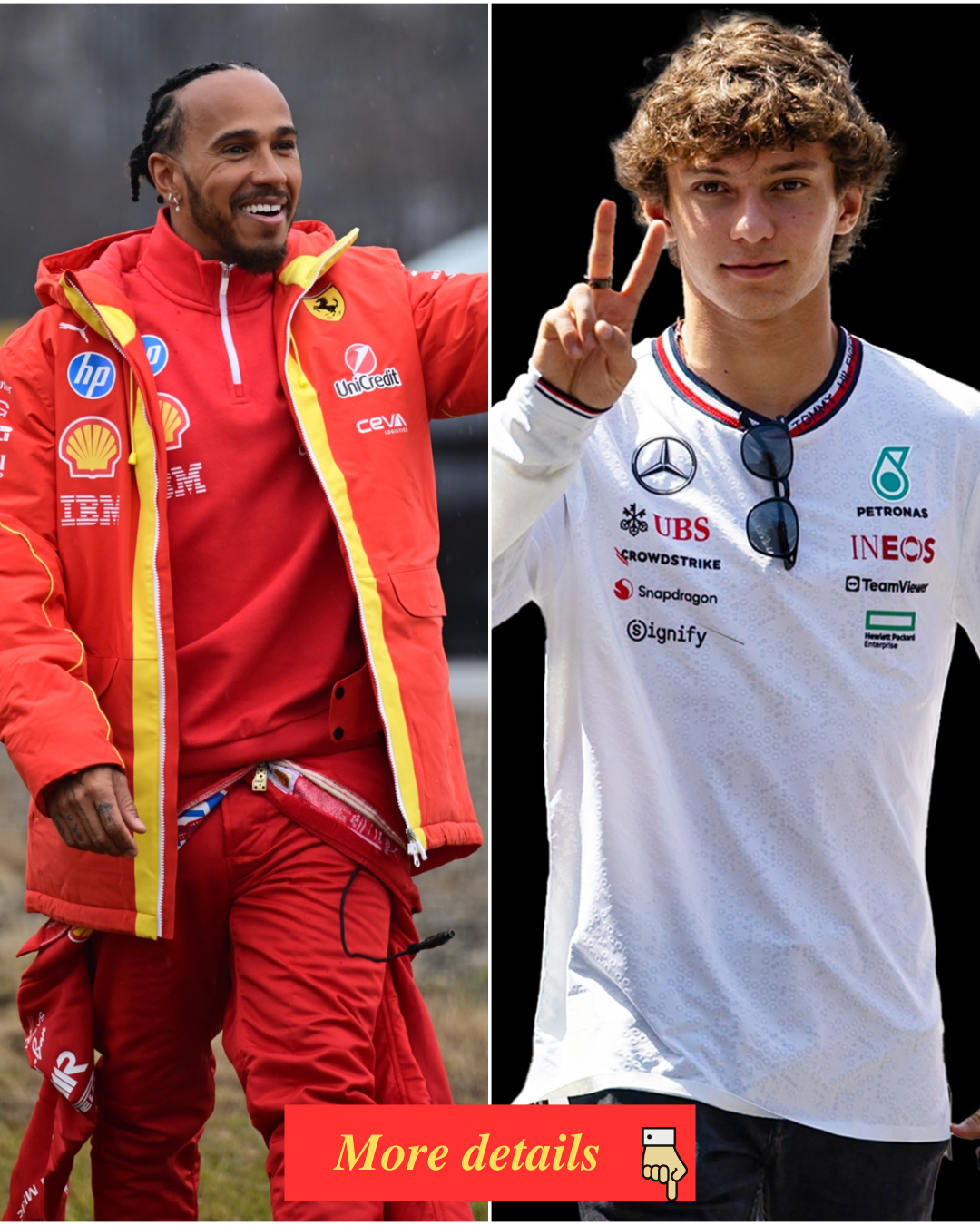 Lewis Hamilton takes a playful jab at Mercedes’ new driver following a ...