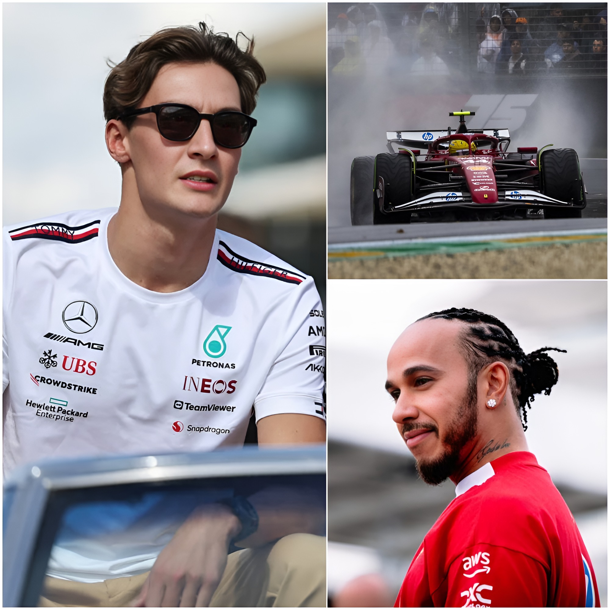 George Russell couldn’t believe his eyes as he watched Lewis Hamilton ...