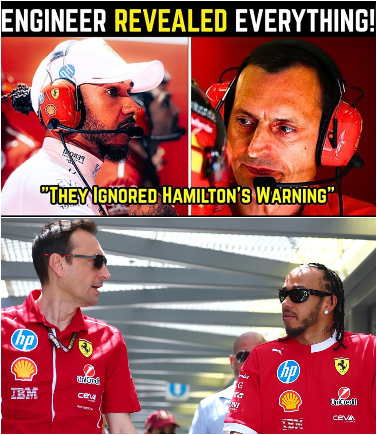 Two words, sharp and raw, cut through the static of the Ferrari team ...