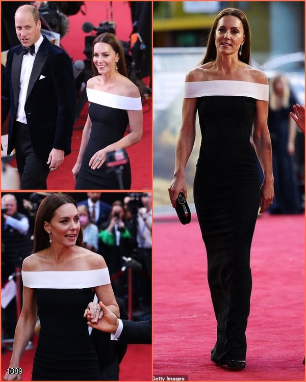 Princess Catherine DAZZLES In Daring Black Gown at Top Gun Premiere As ...
